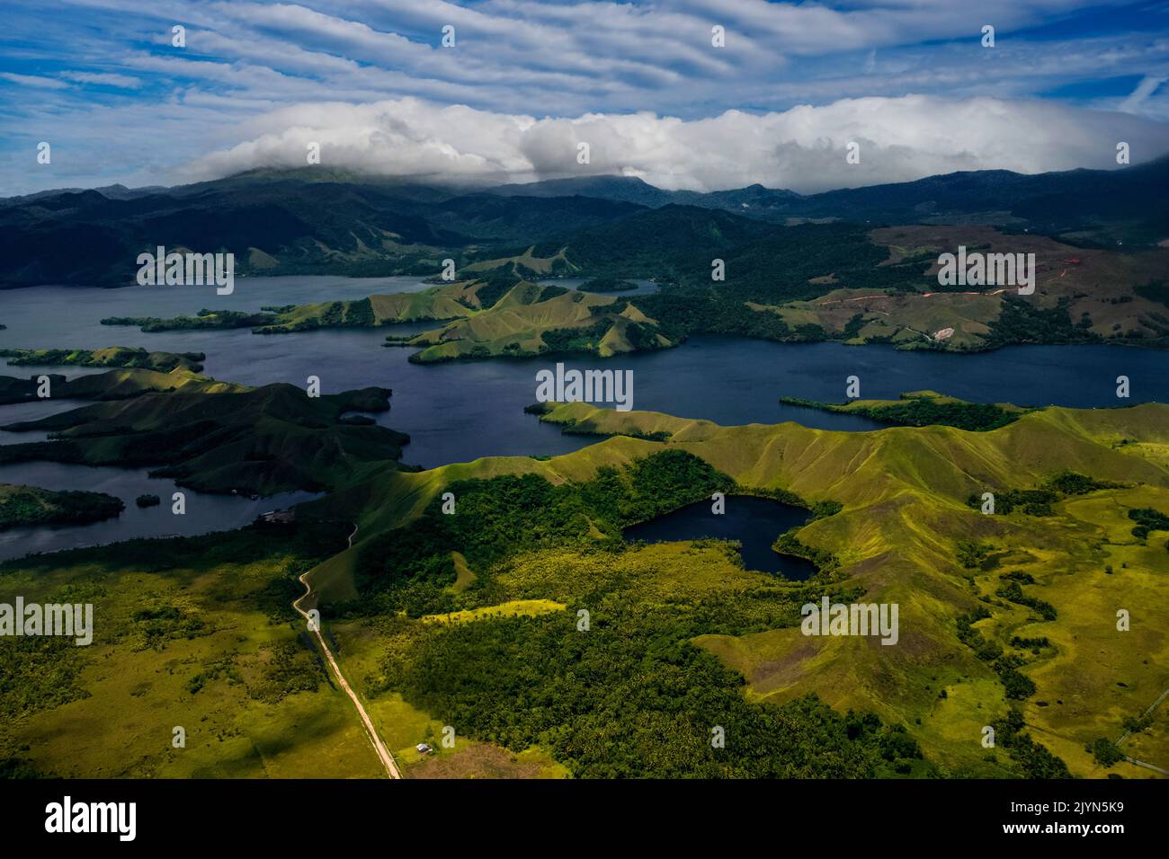 Aerial, Sentani lake, West Papua Stock Photo - Alamy