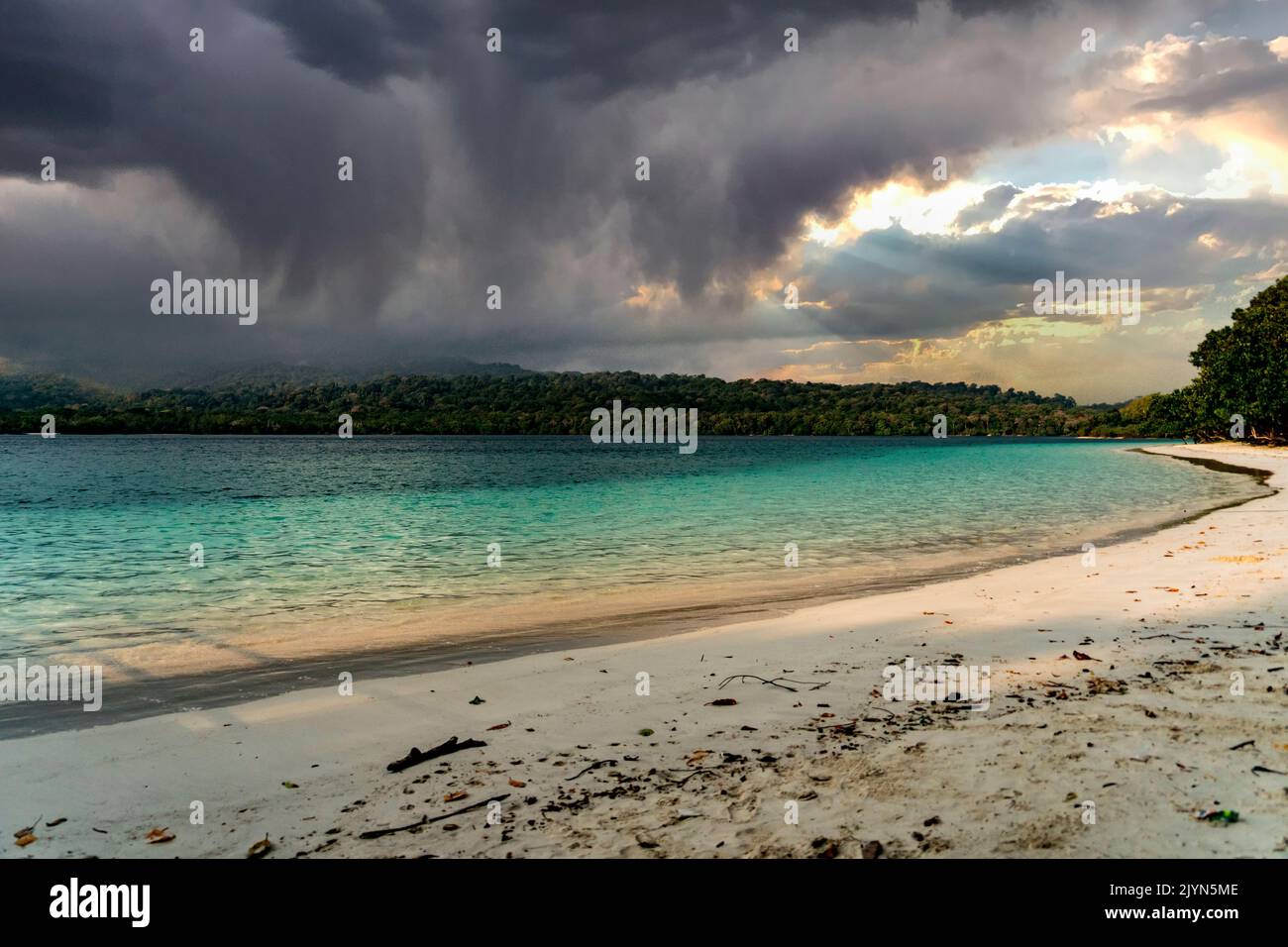 Beach, Peucang island, Ujung Kulon National Park, West Java Stock Photo ...