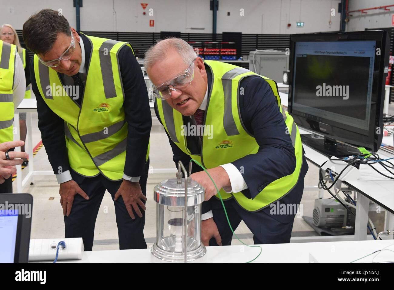 Minister for Energy Angus Taylor and Prime Minister Scott Morrison ...