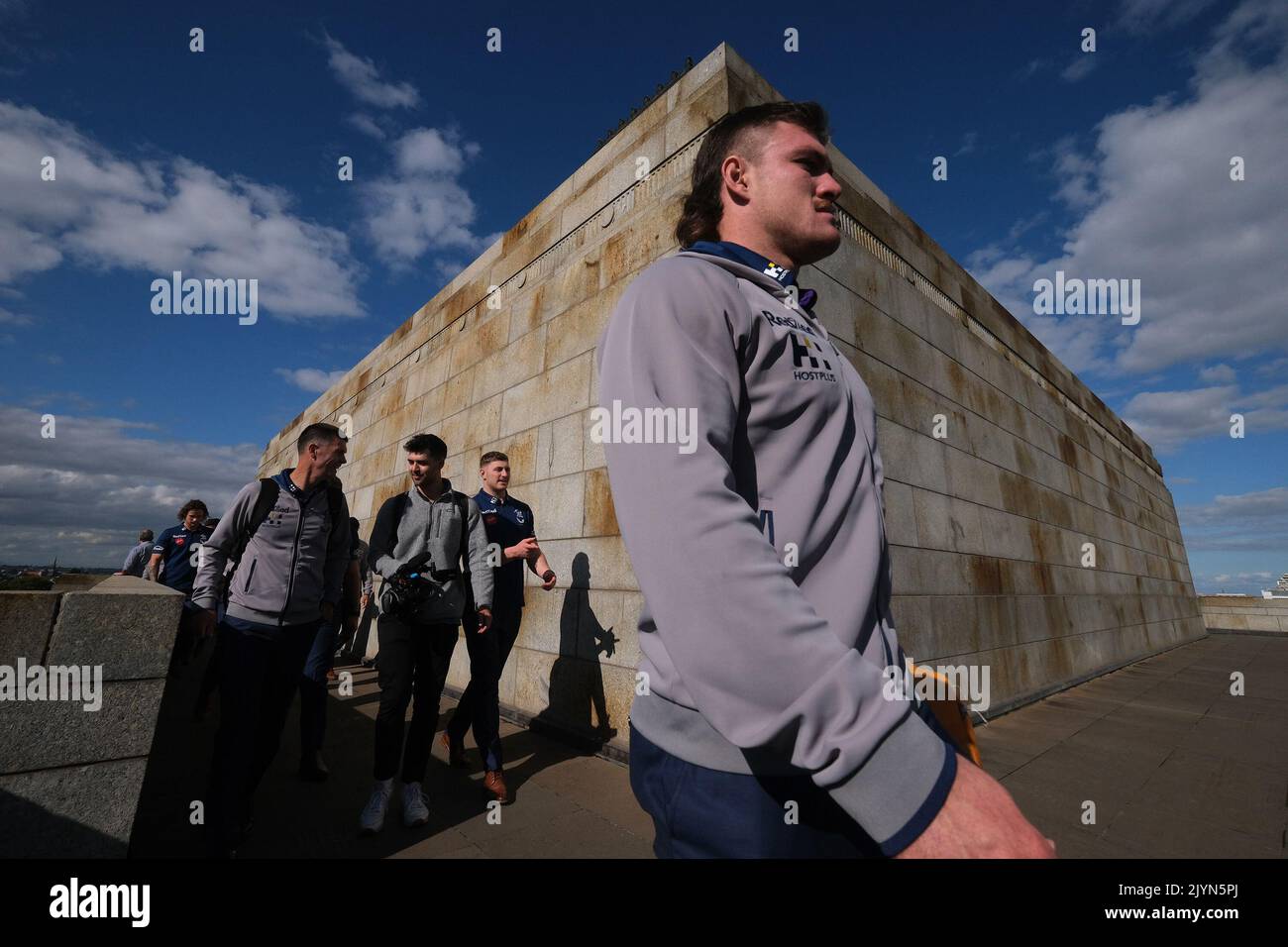 Melbourne Storm players are seen during a tour of the Shrine of ...