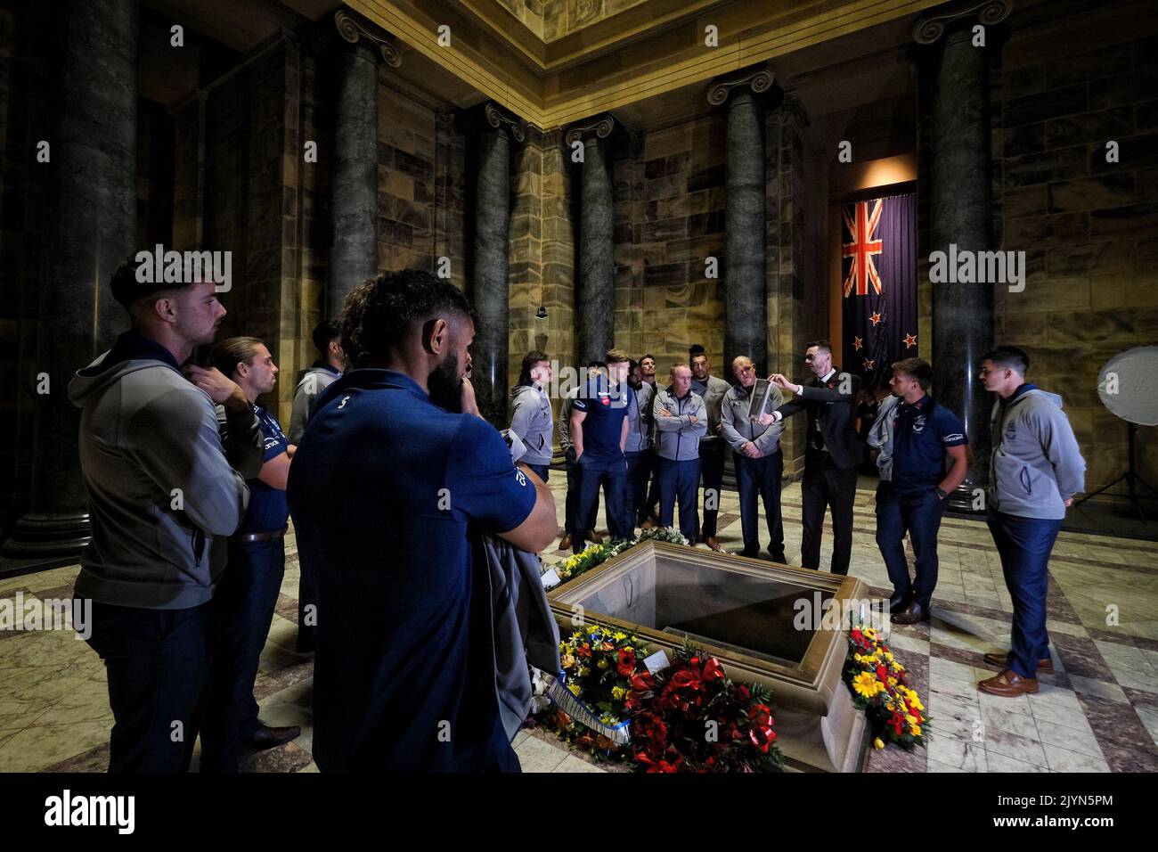 Melbourne Storm players are seen during a tour of the Shrine of ...