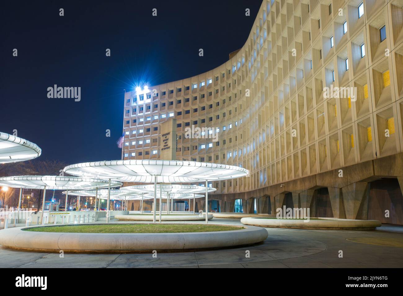 HUD headquarters building at night: Robert C. Weaver Federal Building ...