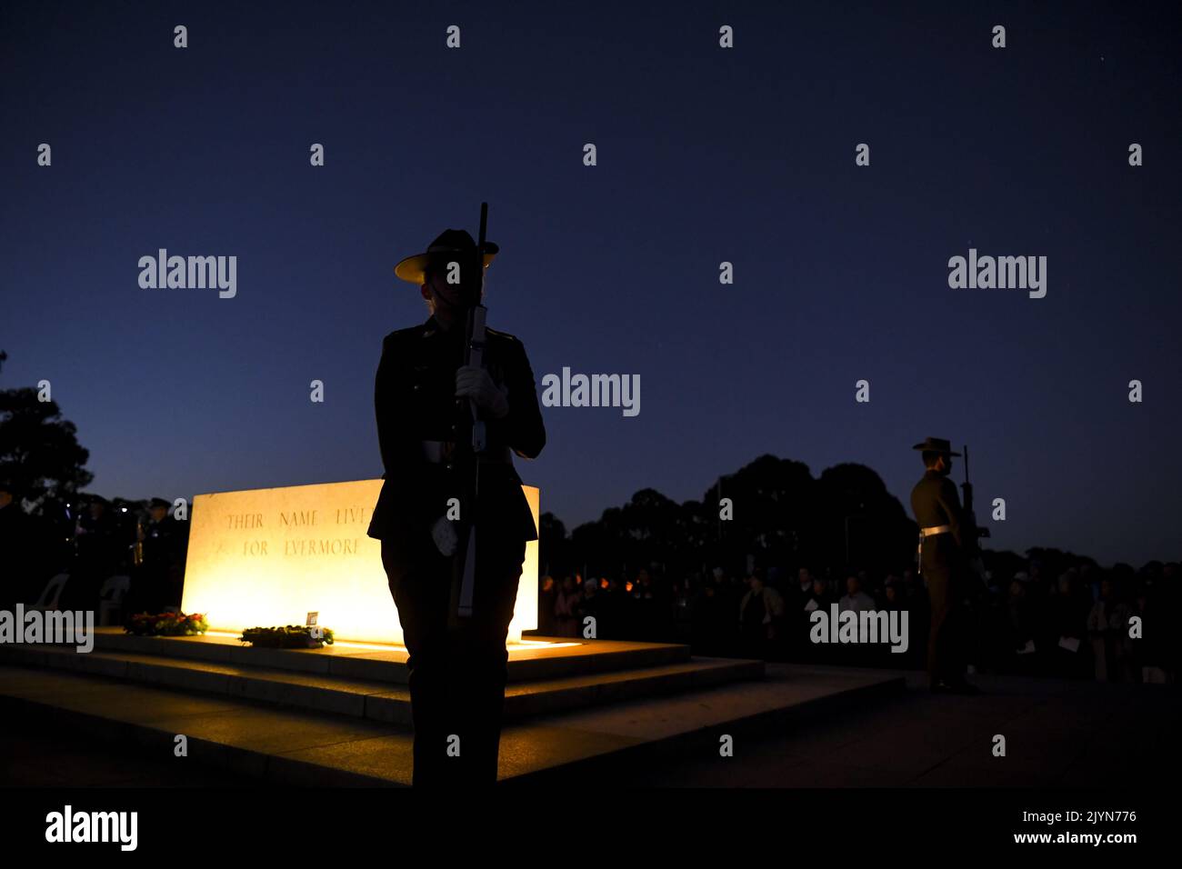 A member of the Catafalque party stands guard at the stone of ...