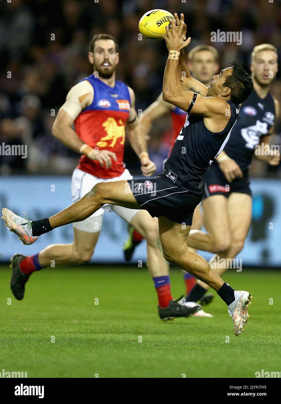 Eddie Betts of the Blues attempts a mark during the Round 6 AFL match ...