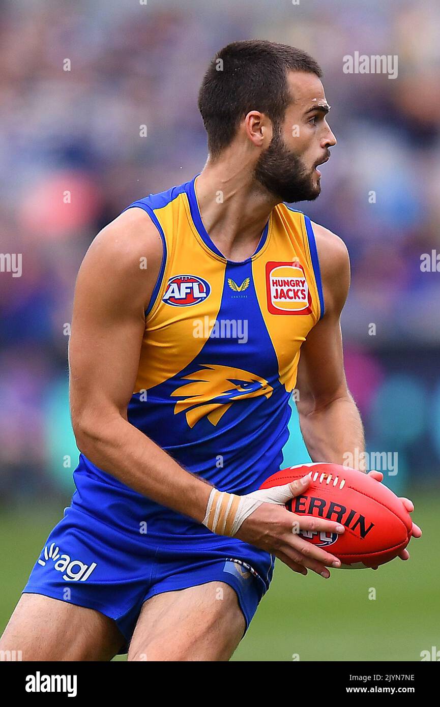 Josh Rotham of West Coast in action during the Round 6 AFL match ...