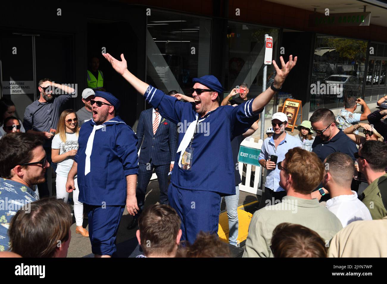 Patrons playing “two up” at the The Australian Heritage Hotel in The ...
