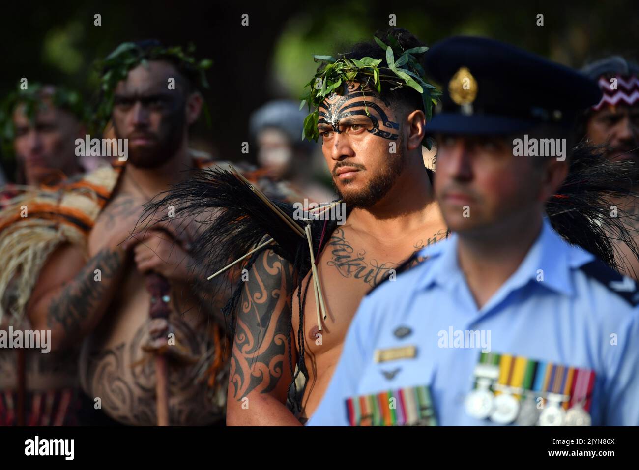 New Zealand Maori at an Anzac Day service at Redfern Oval in Sydney ...