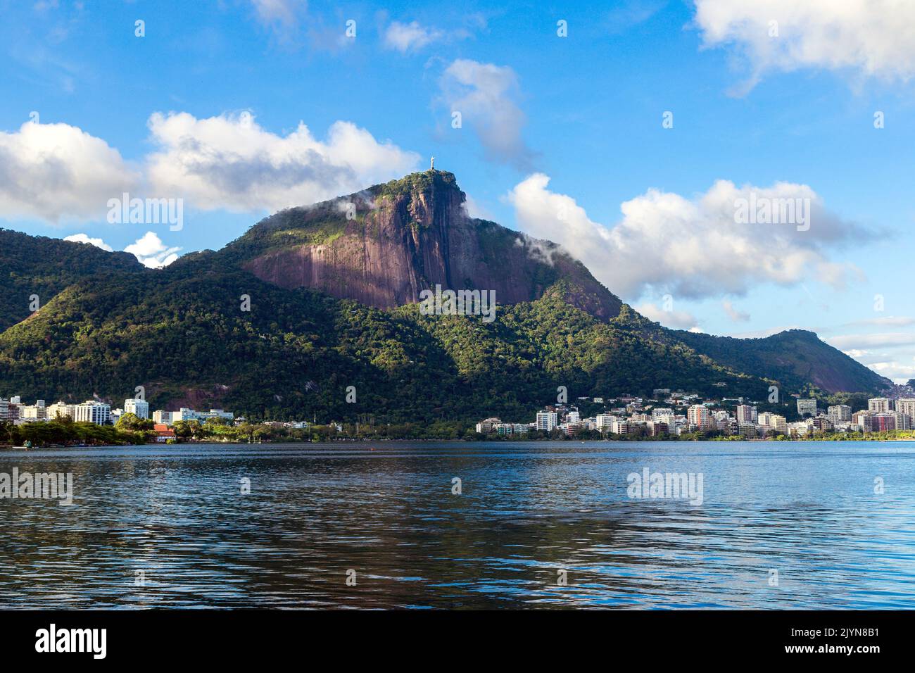 Rio de Janeiro, Brazil. Panoramic view of Corcovado Hill, in the top ...