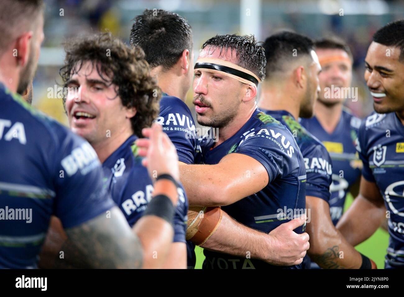 Cowboys Reece Robson in celebration mode following the Round 7 NRL ...