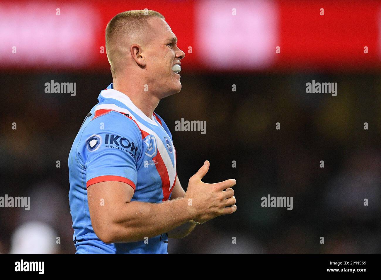 Lindsay Collins of the Roosters celebrates after scoring a try during ...