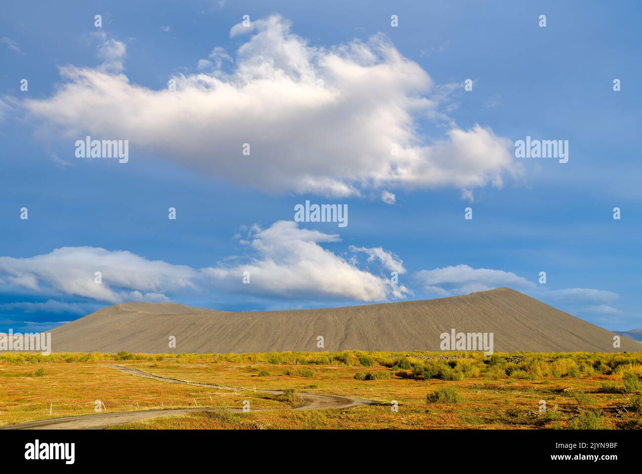 Hverfjall Crater, a tuff ring volcano. Landscape at lake Myvatn. Europe ...