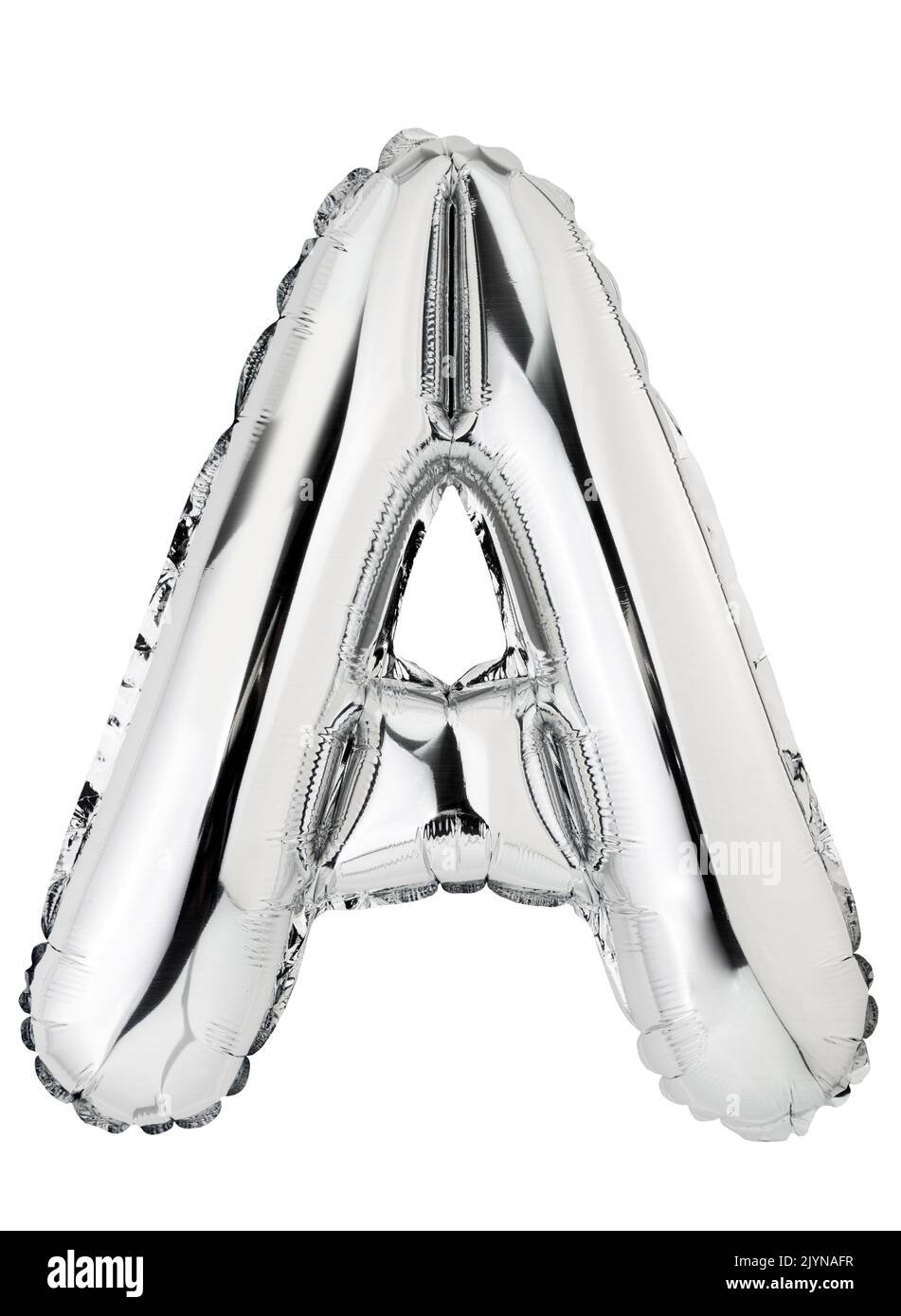 Letter A in Silver mylar balloon isolated on white Stock Photo - Alamy
