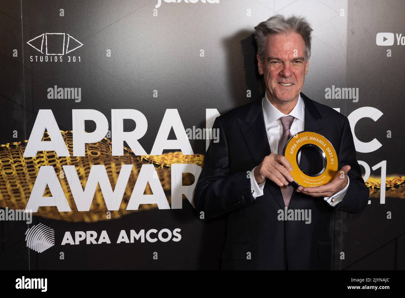 Don Walker holds his award for ‘Most Performed Rock Work’ at The APRA ...