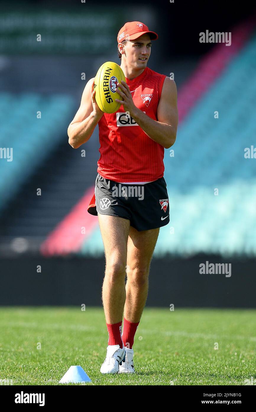 Tom McCartin during Sydney Swans AFL training at Lakeside Oval, Sydney ...