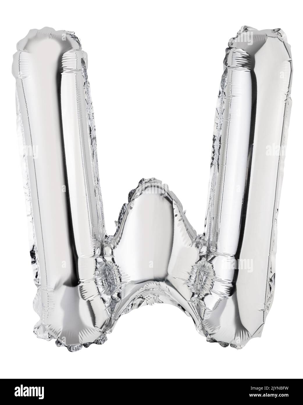 Letter W in silver mylar balloon isolated on white Stock Photo - Alamy