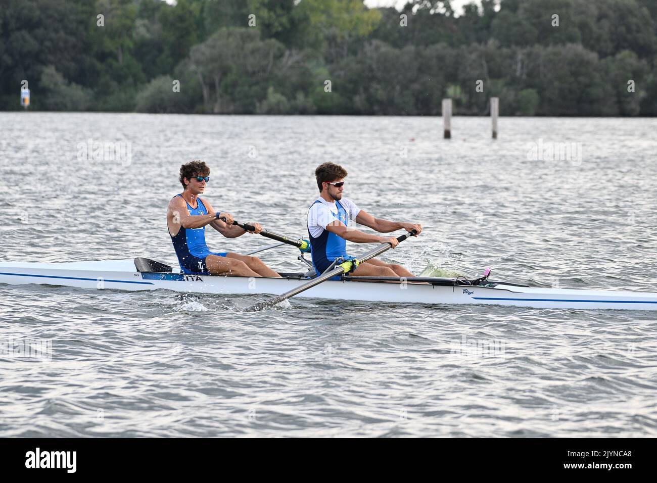 Giovanni Codato, Davide Comini during Italian national rowing retreat ...