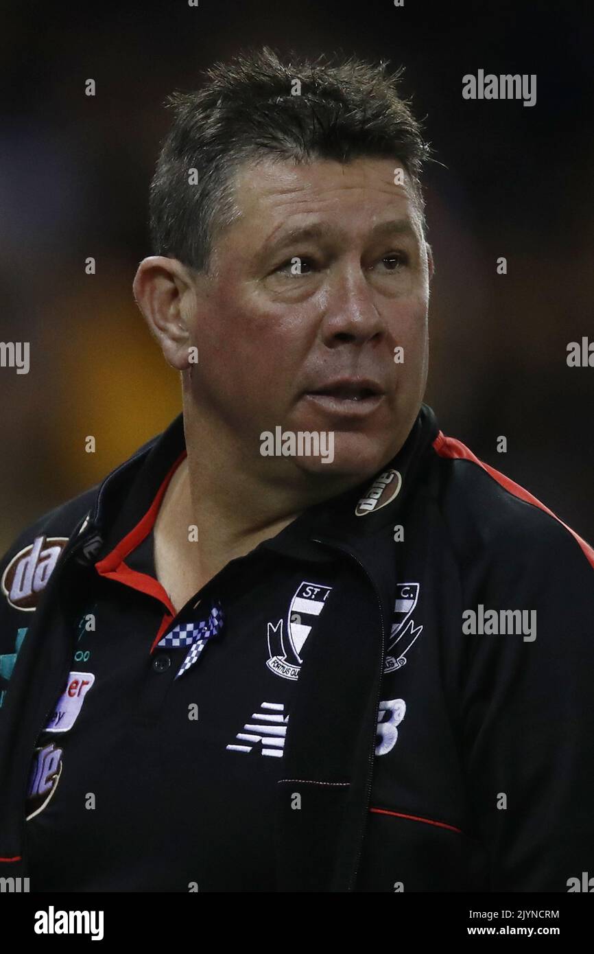Saints head coach Brett Ratten looks on during the Round 7 AFL match ...