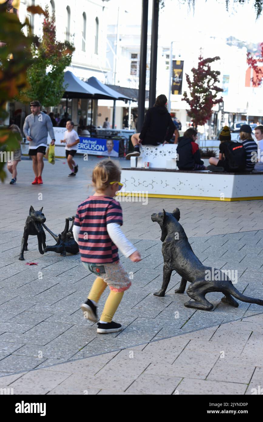 A general view of the Brisbane Street Mall in Launceston, Tasmania ...
