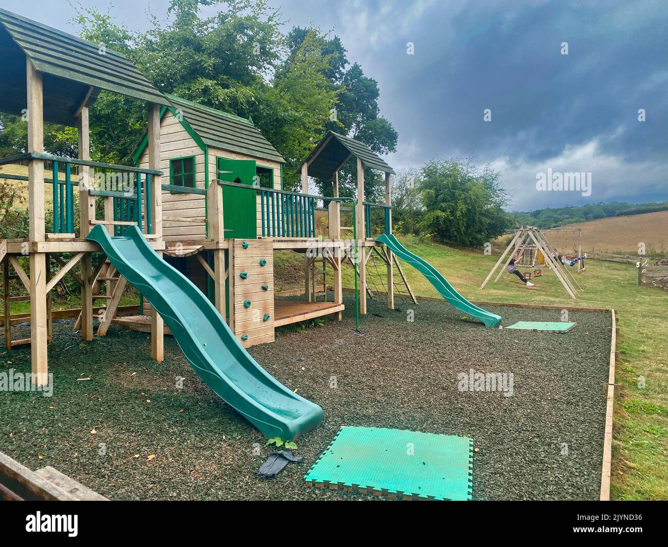 School playground swing slide hi-res stock photography and images - Alamy
