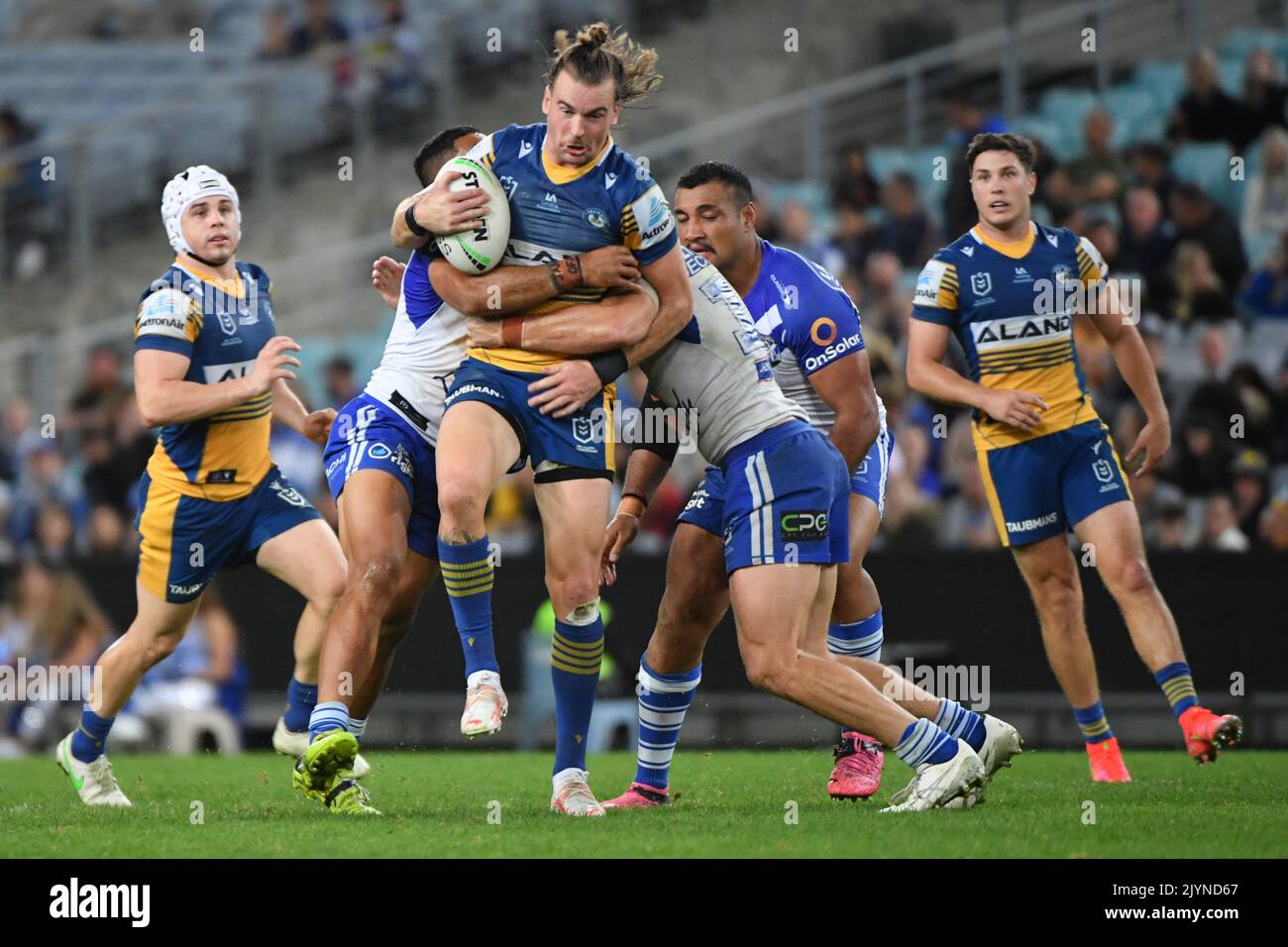 Eels Clint Gutherson in action during the Round 8 NRL match between the ...