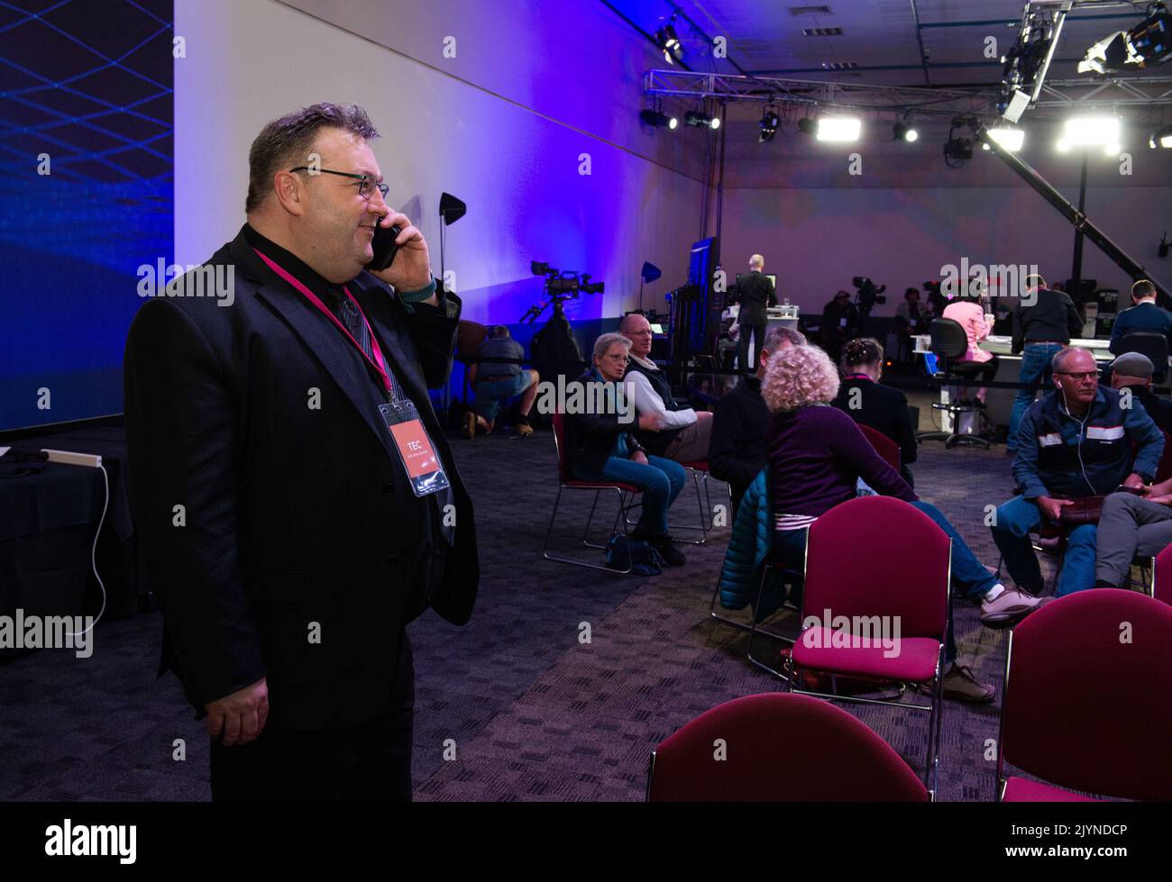Tasmanian Electoral Commissioner Andrew Hawkey overseeing the count in ...