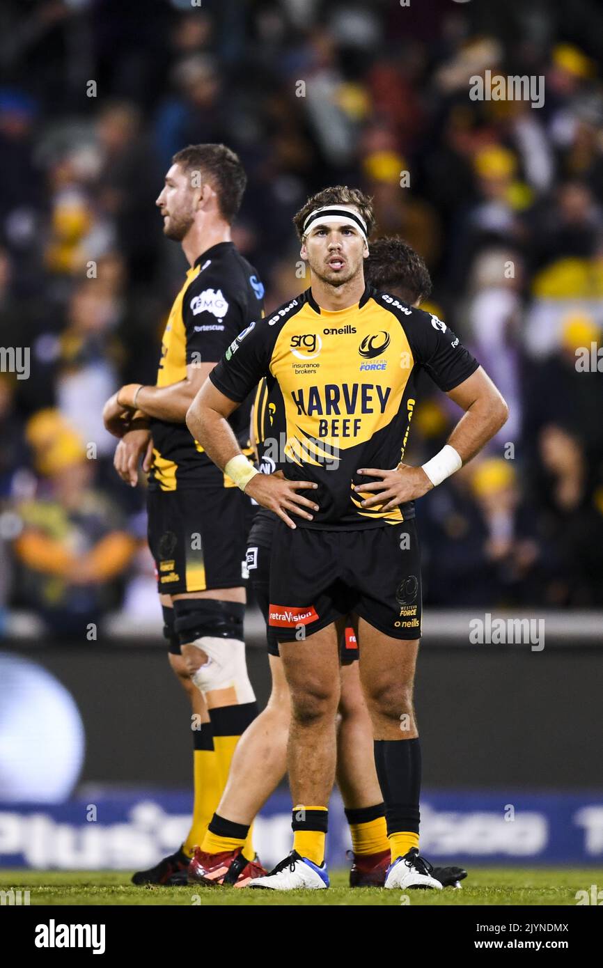 Jake Strachan of the Western Force reacts after loosing the Super Rugby ...