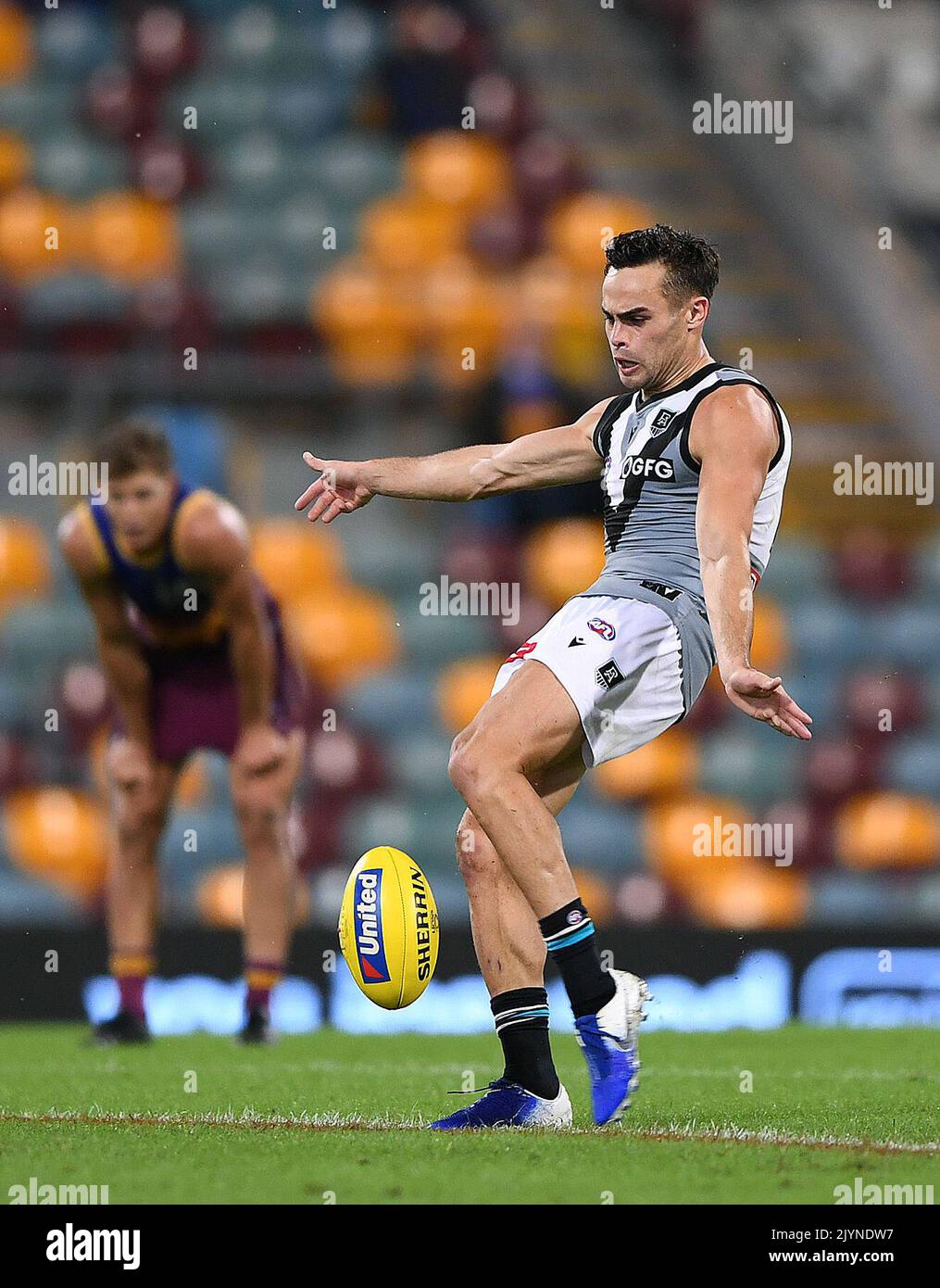 Karl Amon of the Power during the Round 7 AFL match between the ...