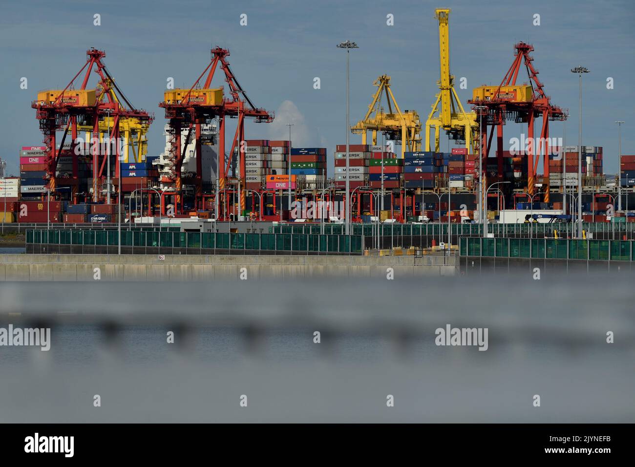 Containers sit idle at the Port Botany container terminal in Sydney ...