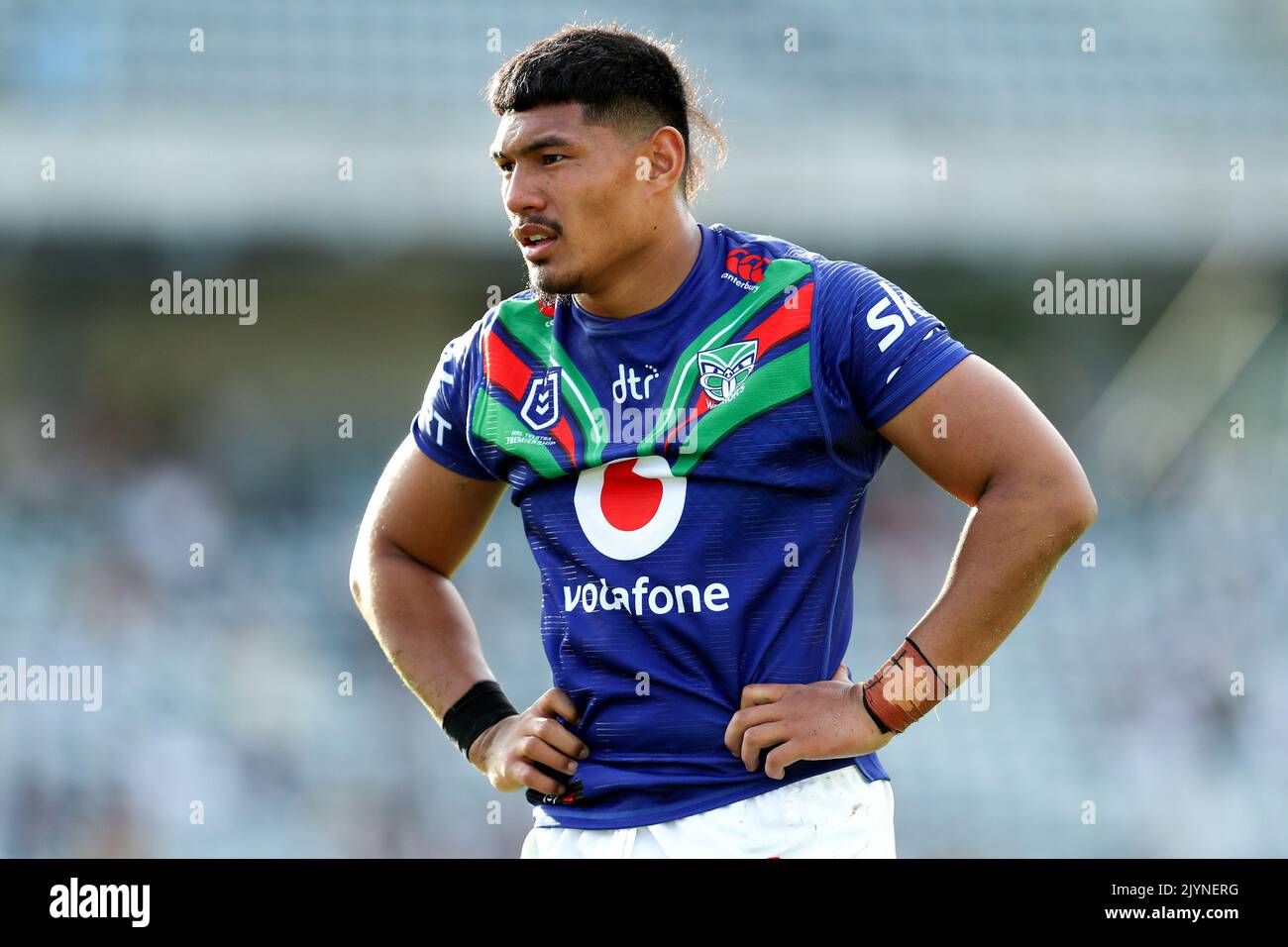 Edward Kosi of the Warriors looks on during the Round 8 NRL match ...