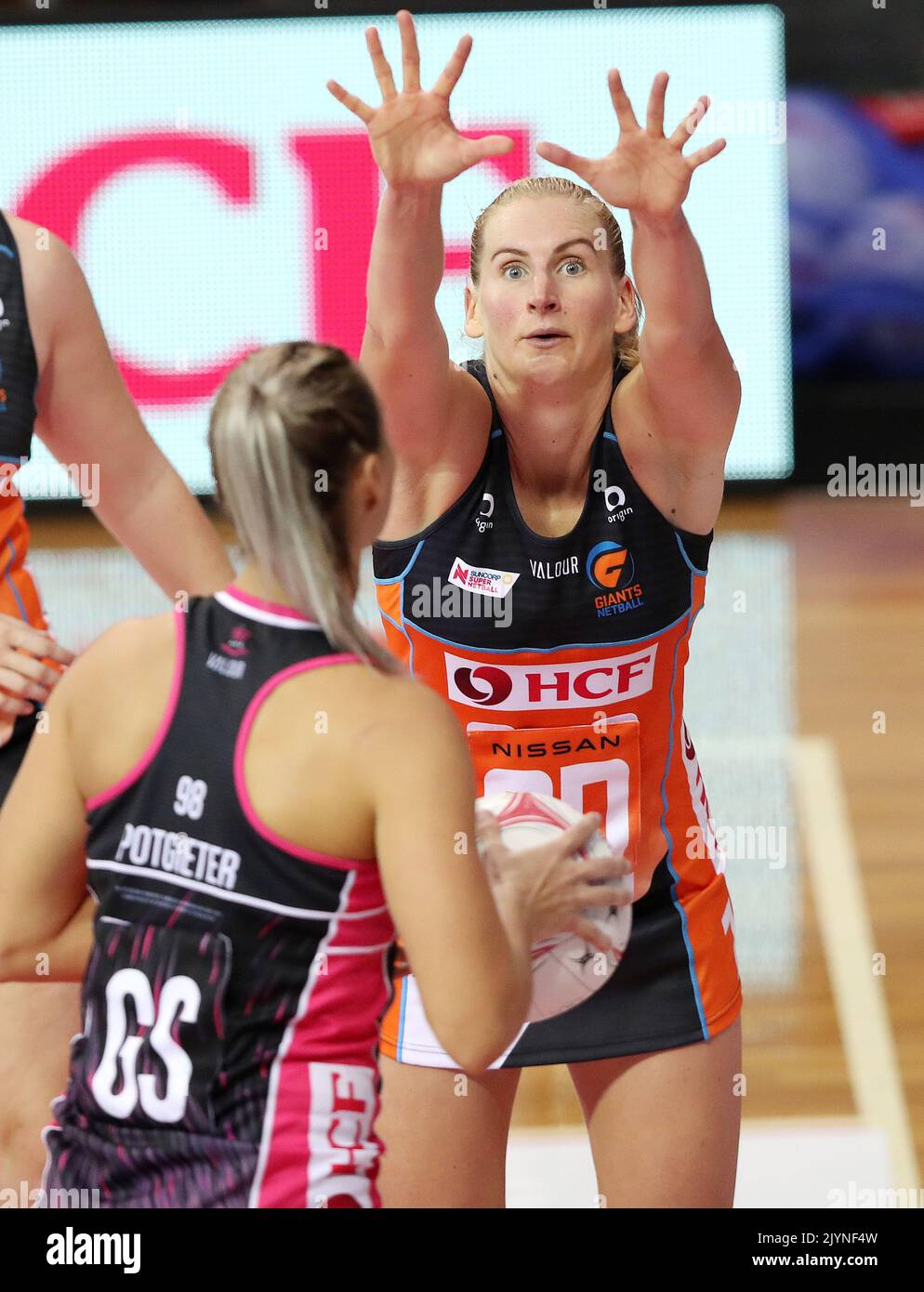 April Brandley of the Giants during the Round 1 Super Netball match ...