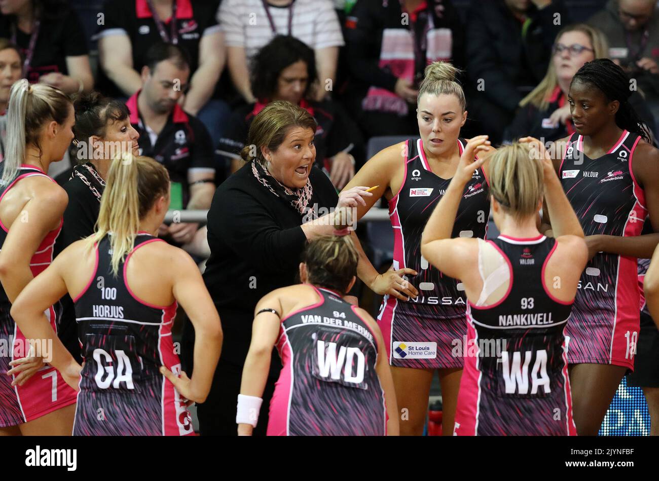 Adelaide Thunderbirds coach Tania Obst during the Round 1 Super Netball ...