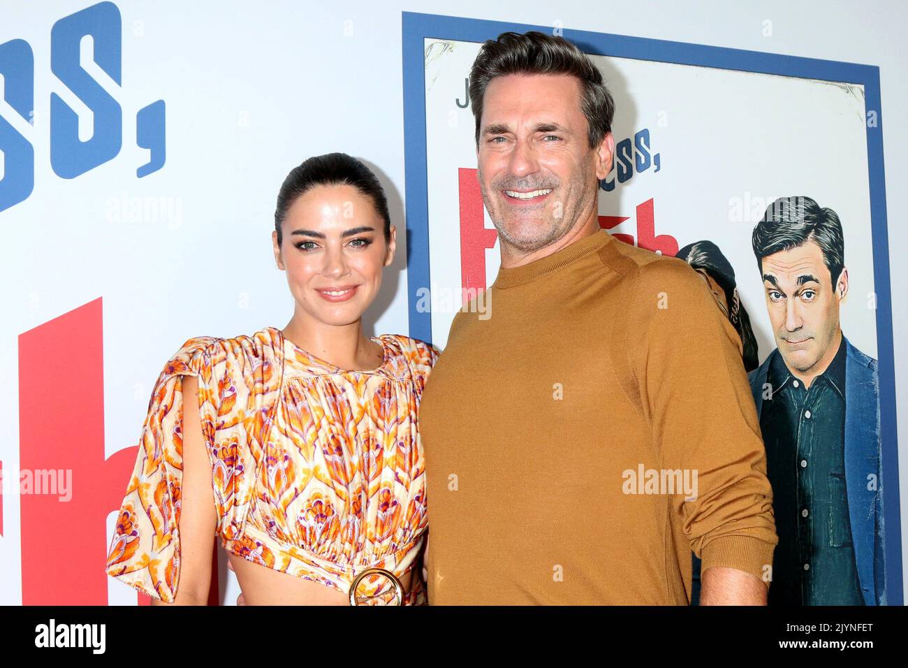 LOS ANGELES - SEP 7: Lorenza Izzo, Jon Hamm at the Confess, Fletch ...
