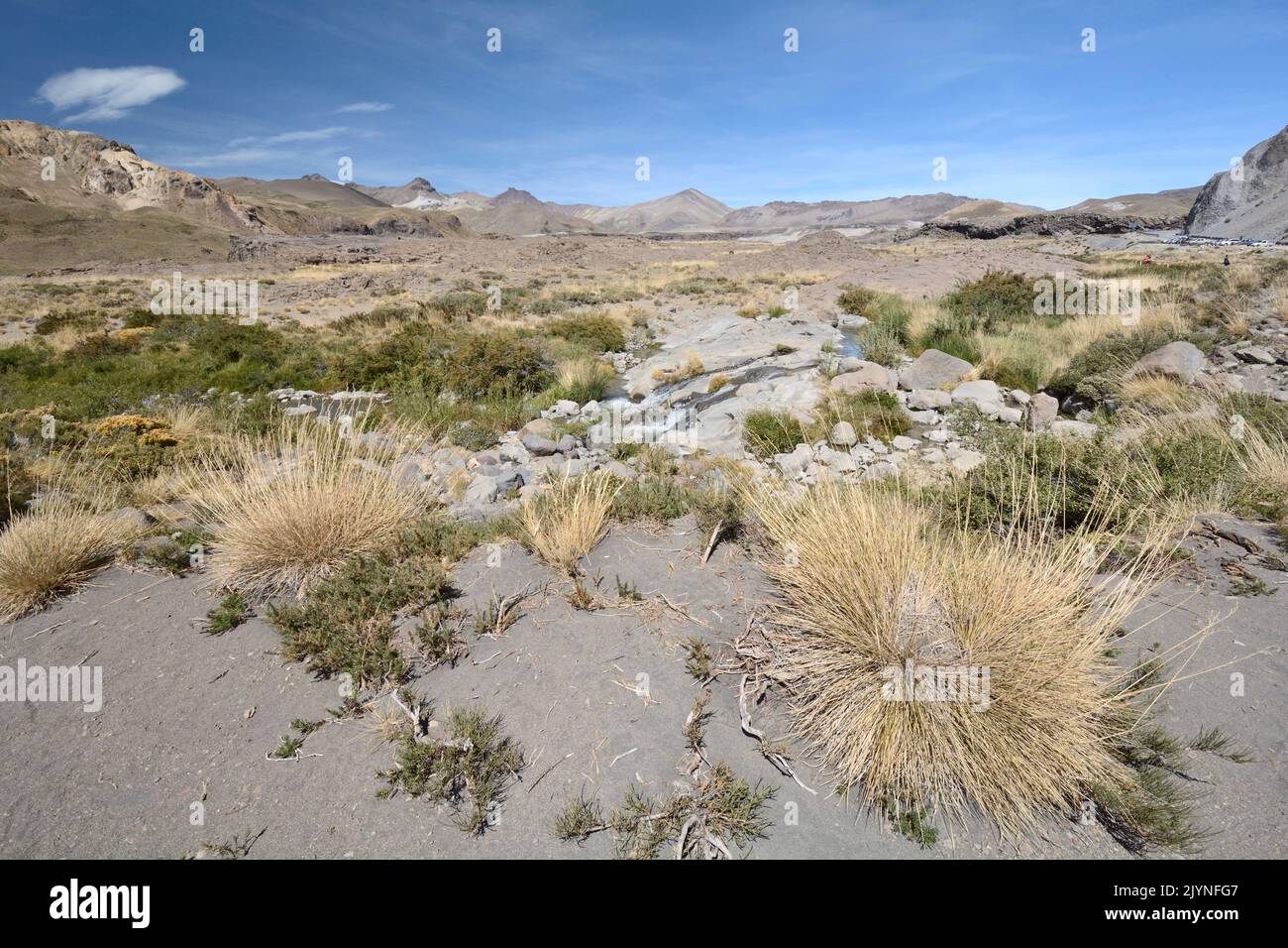 High valley of the Rio Maule, Andes Mountains, Maule Region, Chile ...
