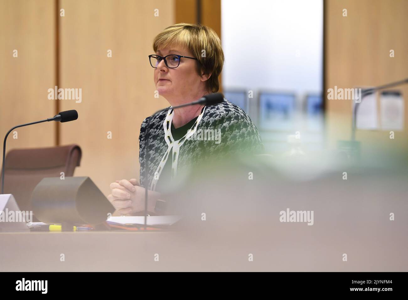 Australian Government Services Minister Linda Reynolds speaks during a ...