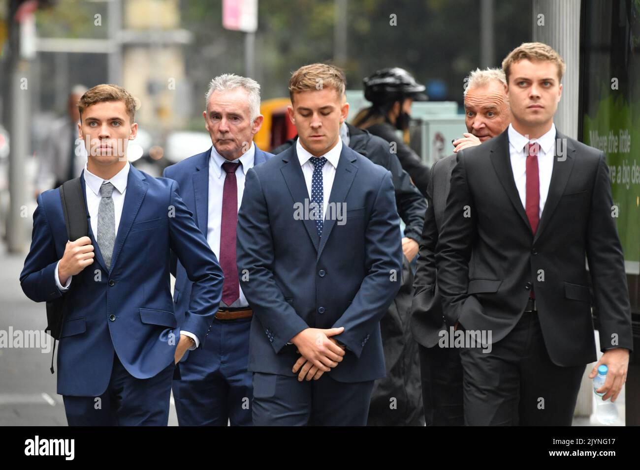 Rugby League player Callan Sinclair (C) at the Downing Centre District ...