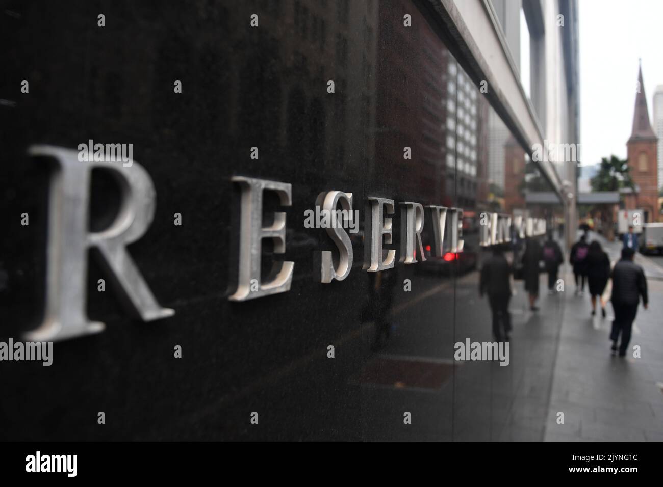 The Reserve Bank of Australia (RBA) sign is seen outside their head ...