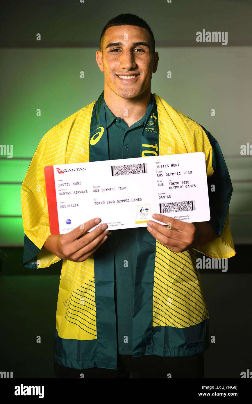 Australian Super Heavyweight boxer Justis Huni poses for a photograph ...