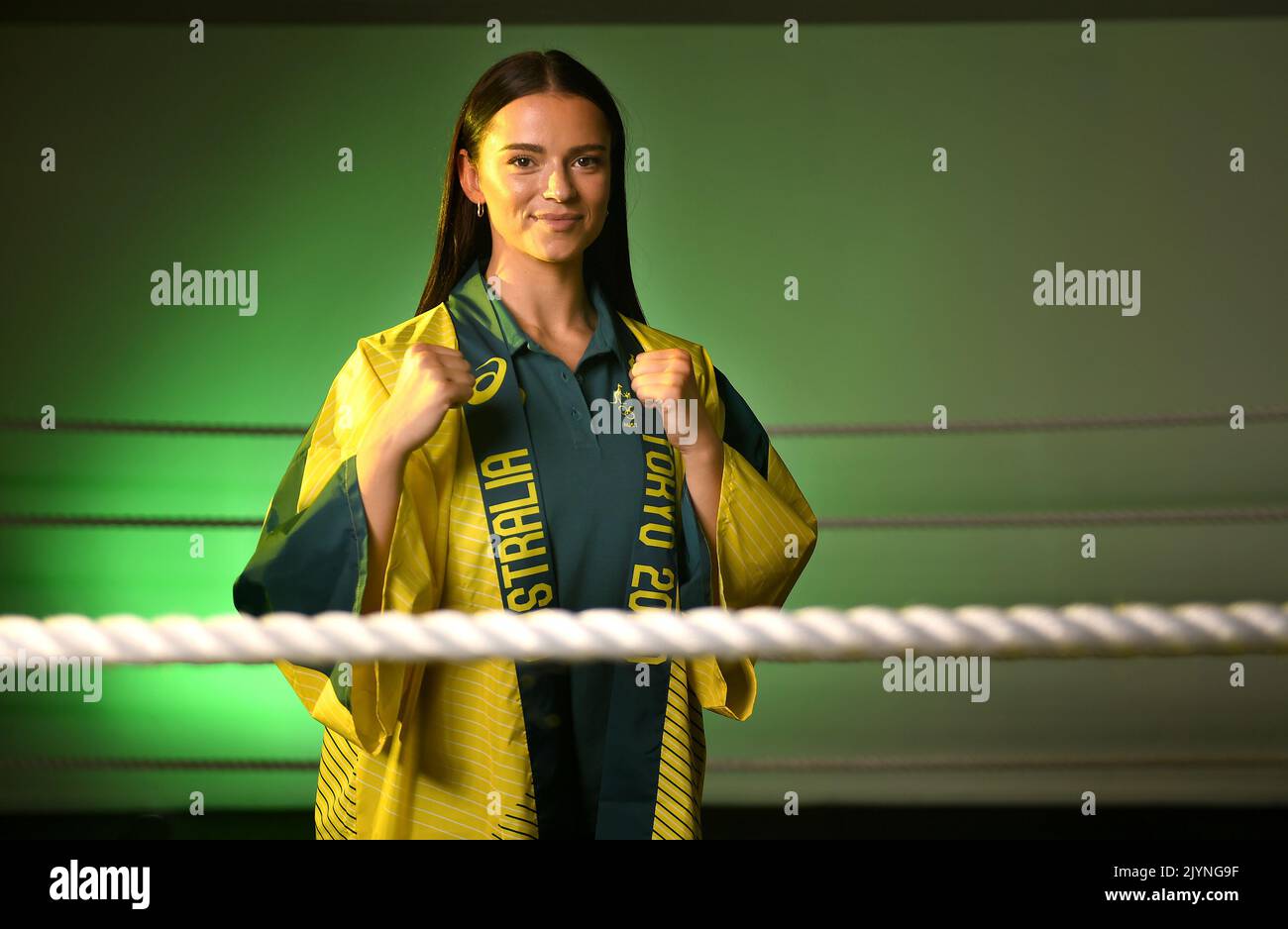 Australian Featherweight boxer Skye Nicolson poses for a photograph ...