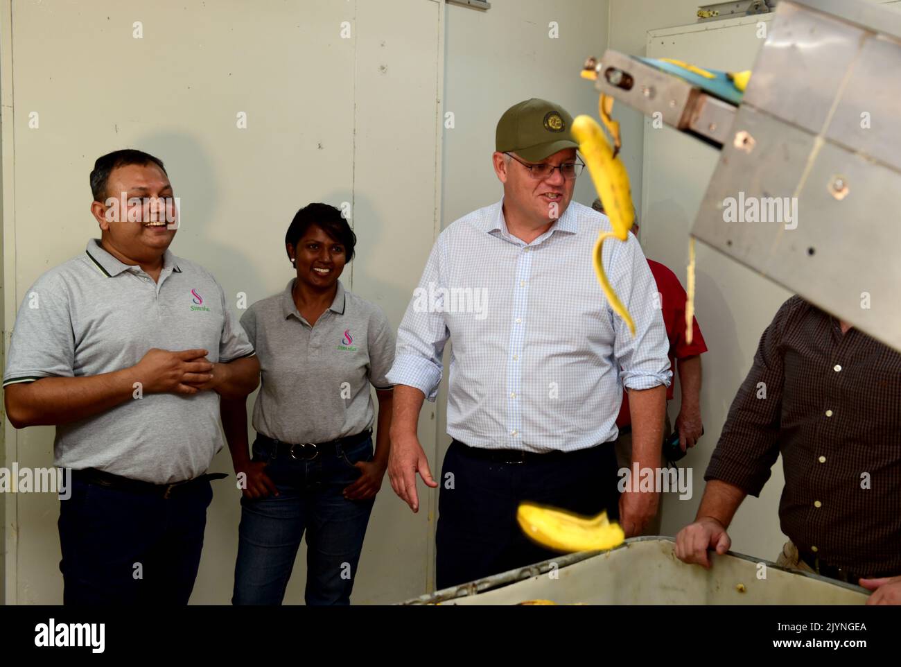 Prime Minister Scott Morrison is seen during a visit to Simsha Tropical ...