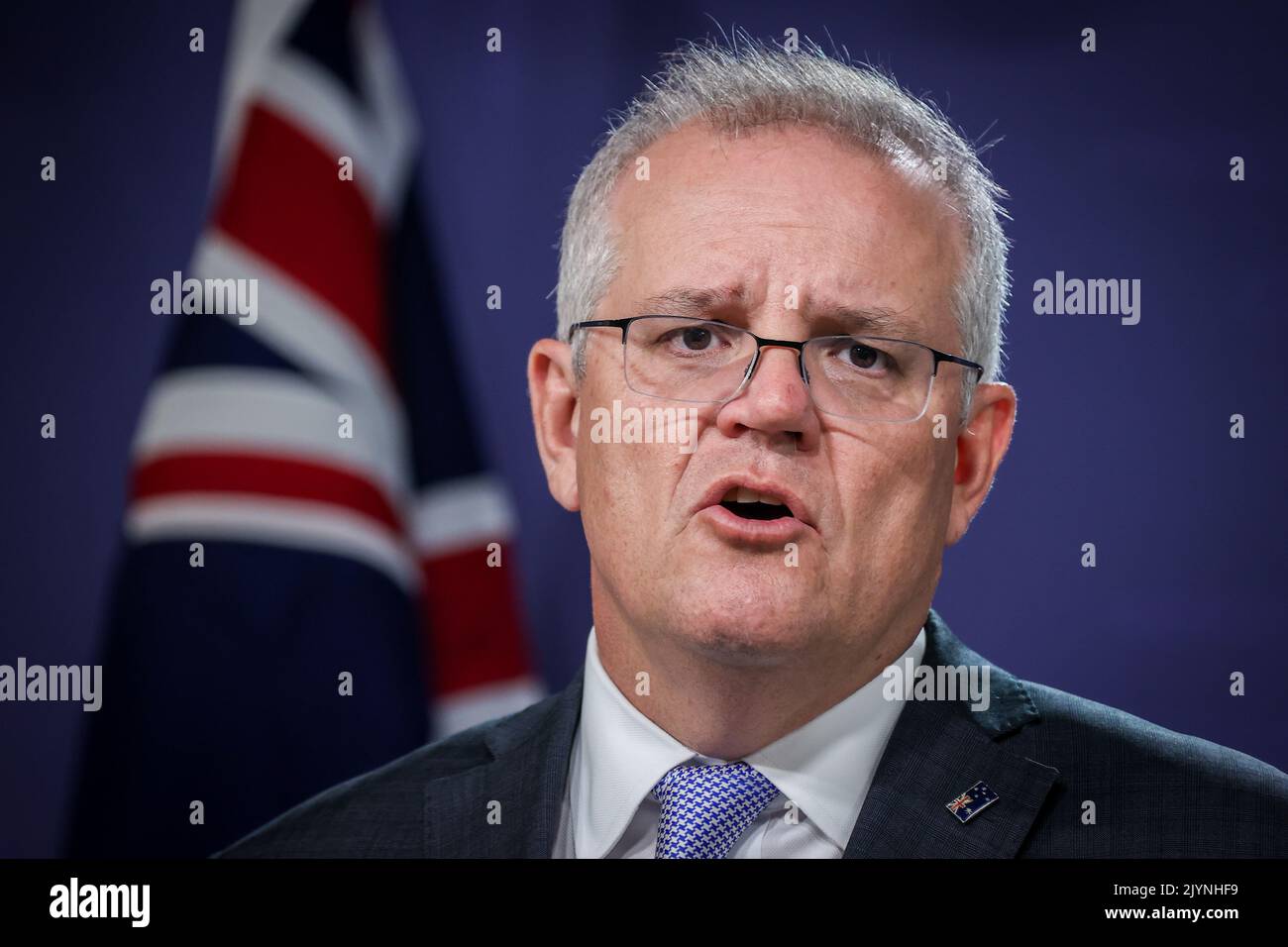 Prime Minister Scott Morrison speaks during a press conference at the ...