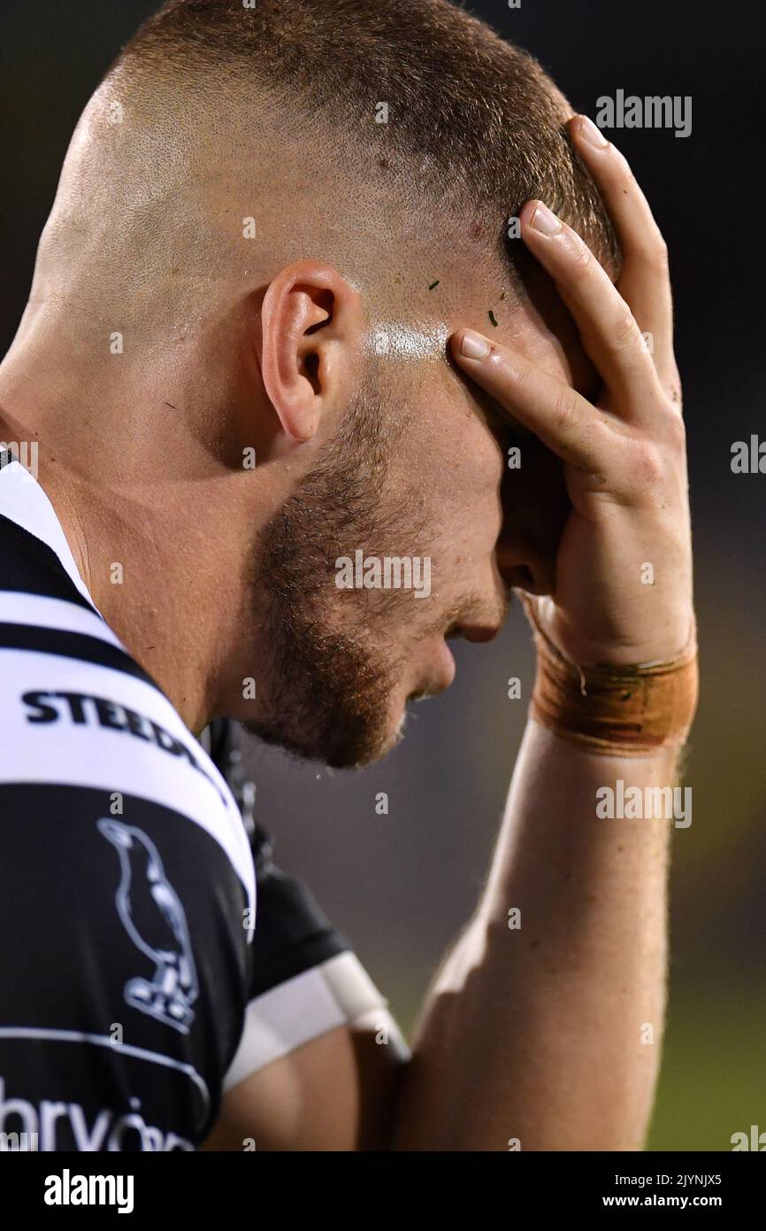 Adam Doueihi of the Tigers reacts after their loss to the Titans during ...