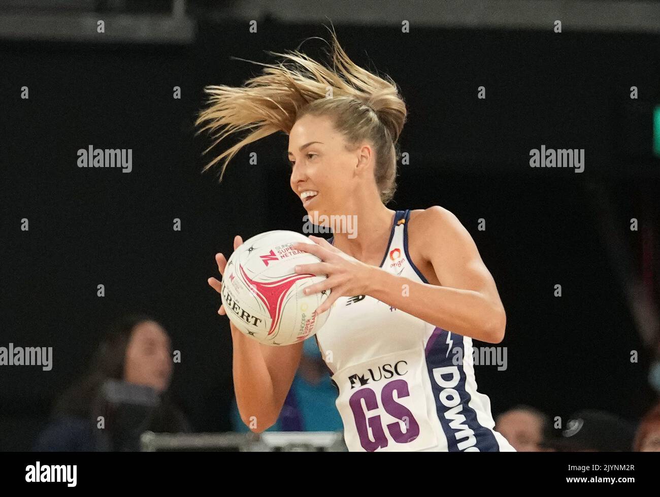 Cara Koenen of the Lightning competes for the ball during the Round 2 ...