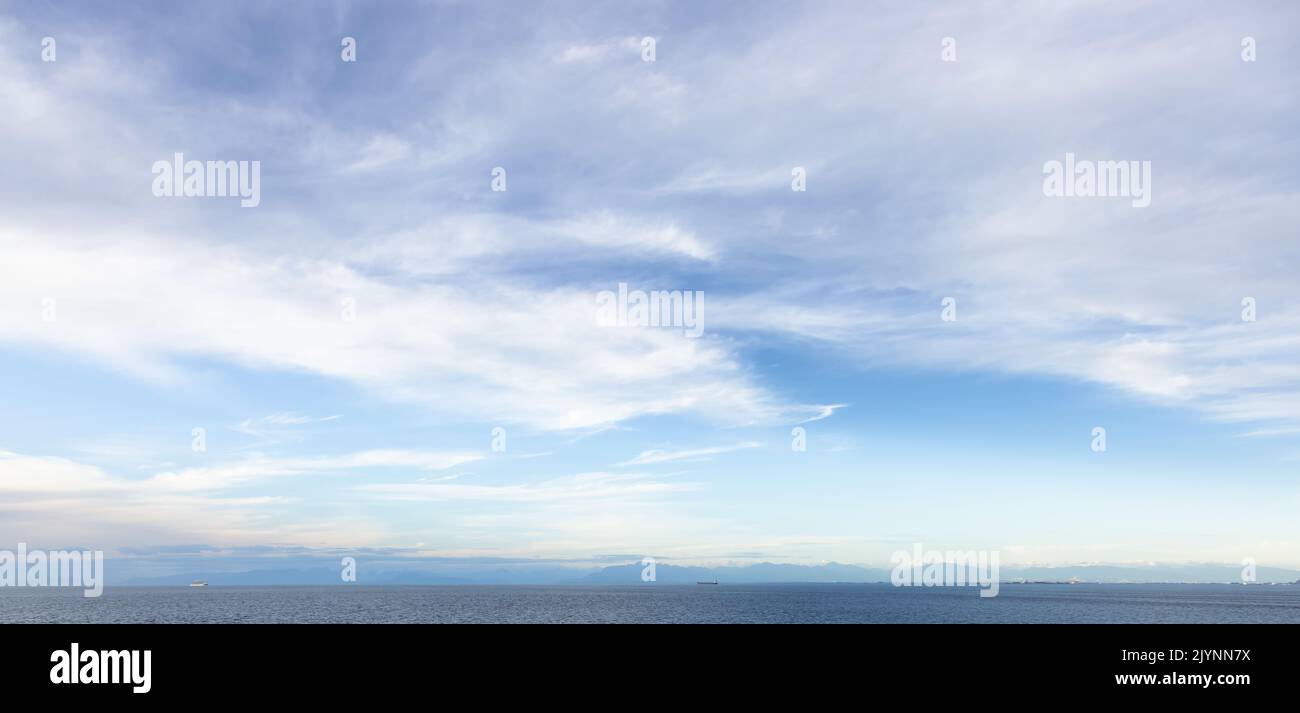 Cloudy Cloudscape during sunny summer Day on the West Coast of Pacific ...