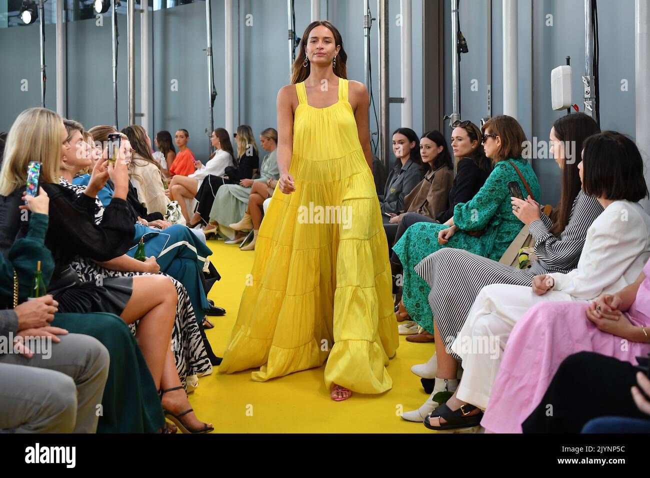 A model walks the runway during the Aje Resort 22 runway show at the ...