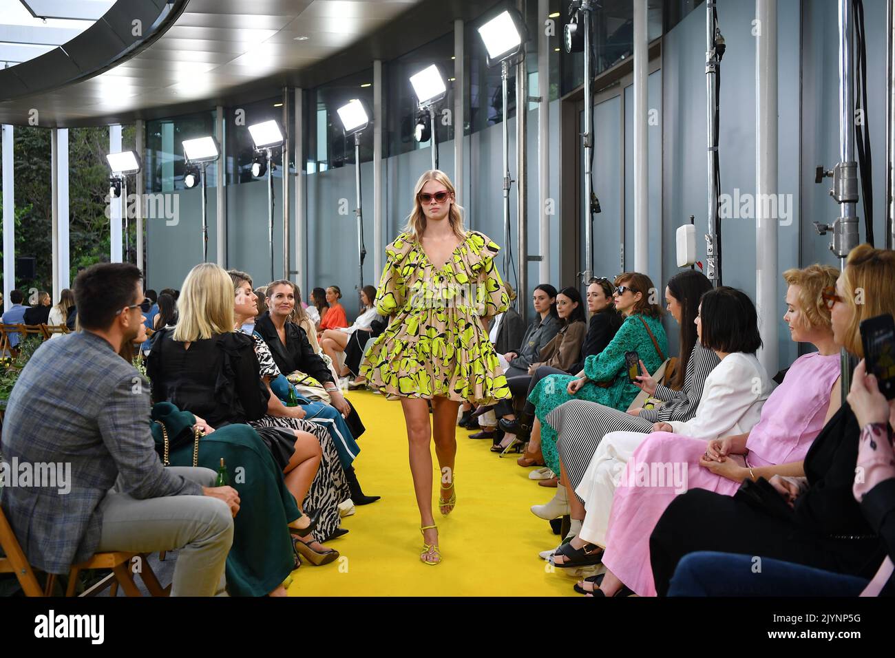 A model walks the runway during the Aje Resort 22 runway show at the ...