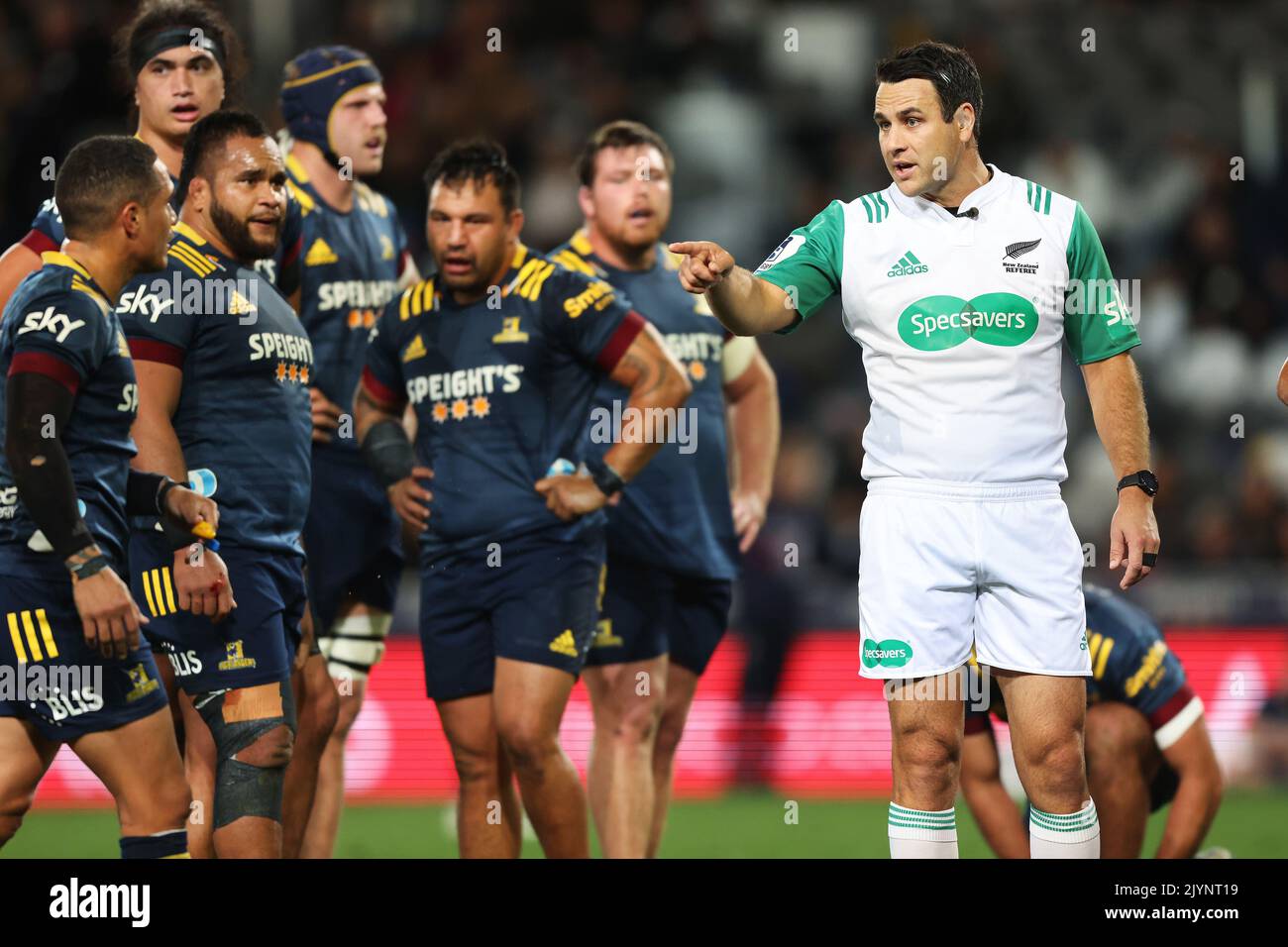 Referee Ben O'Keeffe during the Round 1 Trans-Tasman Super Rugby match ...