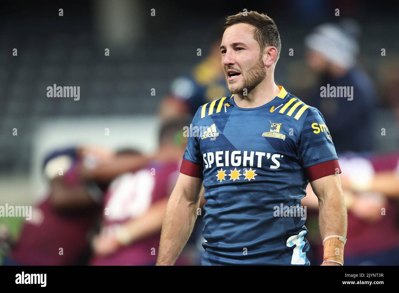 Mitch Hunt of the Highlanders during the Round 1 Trans-Tasman Super Rugby match between the ...
