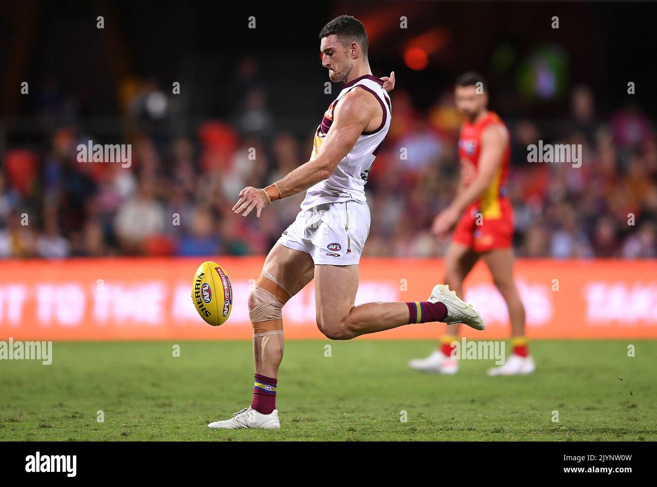 Daniel McStay of the Lions kicks a goal during the Round 9 AFL match ...