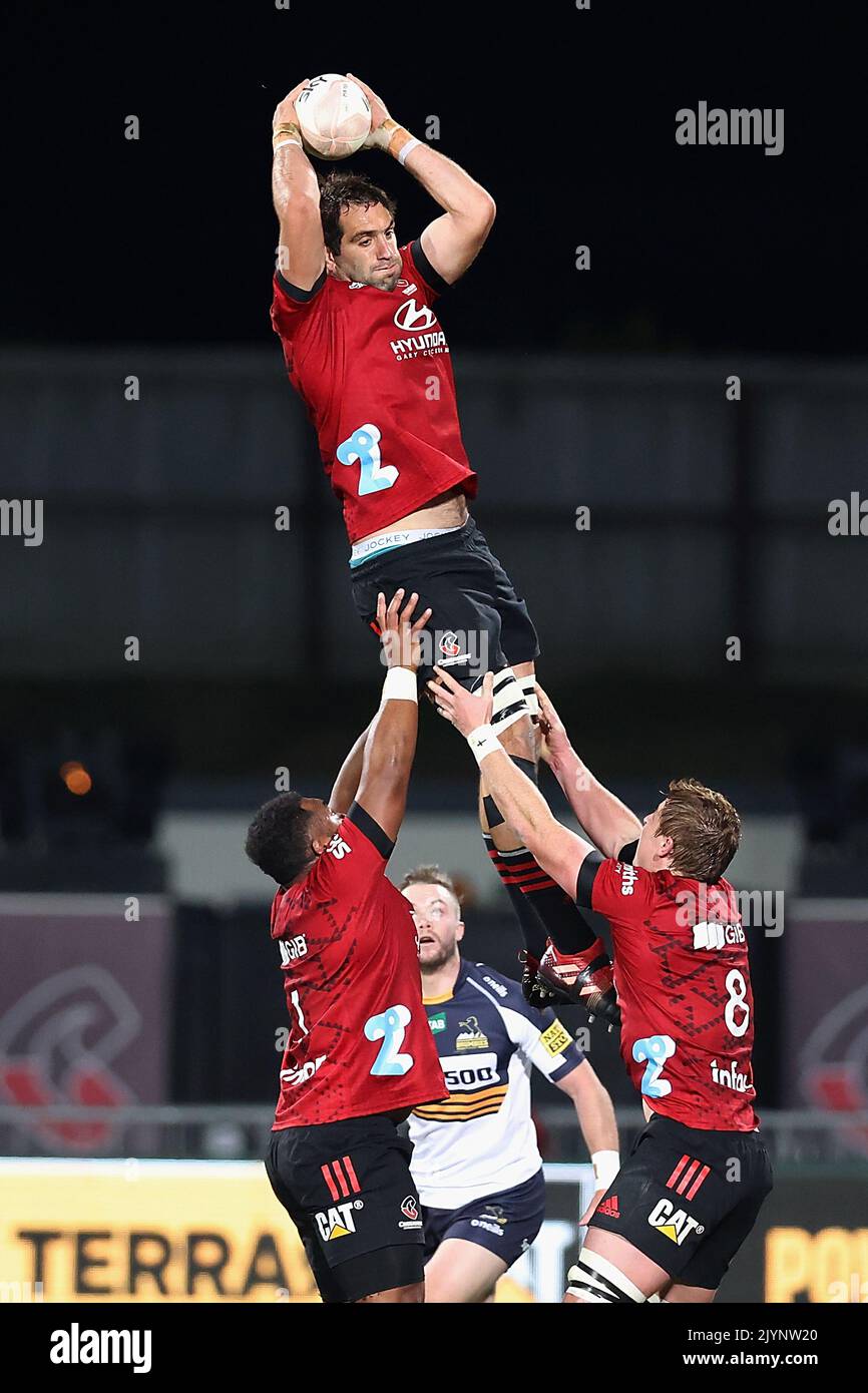 Sam Whitelock of the Crusaders during the Round 1 Trans-Tasman Super ...