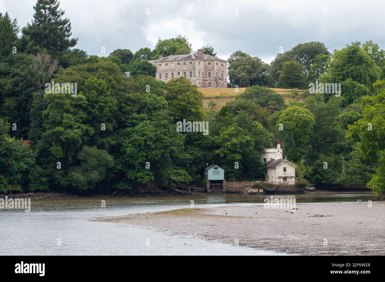 Totnes, South Devon, UK. 25th July, 2022. A view of Sharpham House and ...